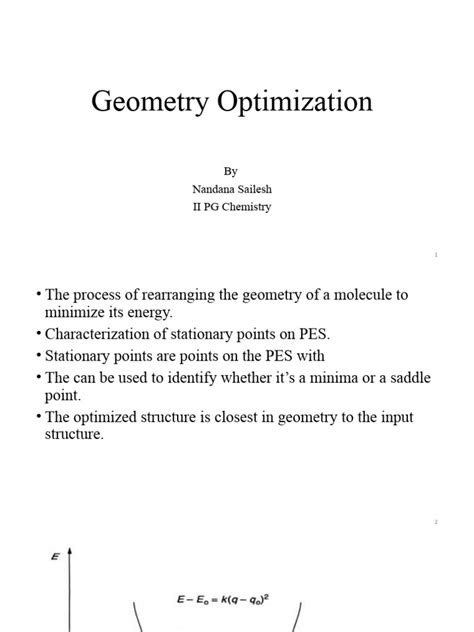 Geometry Optimization Pdf