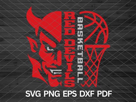 High School Red Devils Basketball Svg Red Devils Mascot Svg Red