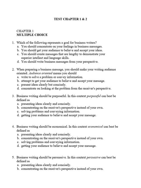 Test Practice Chapter 1 And2 Pdf Information Communication