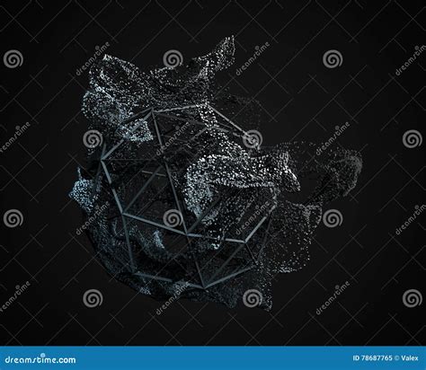 Abstract 3d Rendering Of Flying Particles Stock Illustration Illustration Of Black Explosion