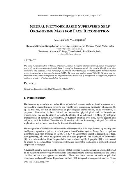 neural network based supervised self organizing maps for face
