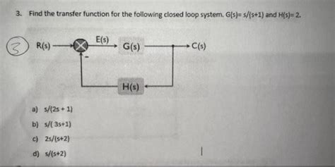 Solved Show Your Work3 Find The Transfer Function For The