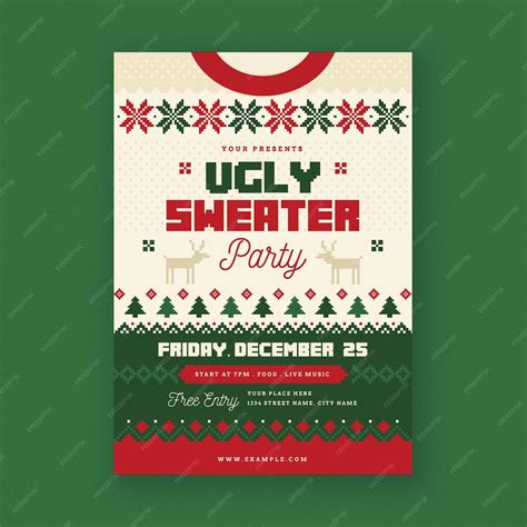 Premium Psd Ugly Sweater Christmas Flyer