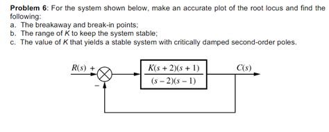 Solved Problem 6 For The System Shown Below Make An