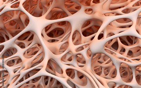 Bone Tissue Structure Closeup Generative Ai Stock Illustration