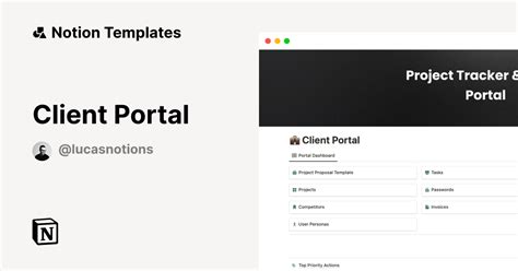 Client Portal Template By Lucass Notions Notion Marketplace