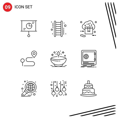 User Interface Pack Of 9 Basic Outlines Of Diya Navigation Cloud Map