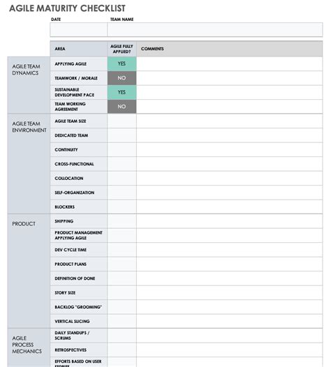 Agile Maturity Assessment Template
