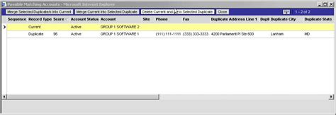 Merging Duplicate Records
