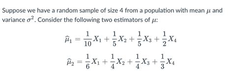 Solved Suppose We Have A Random Sample Of Size 4 From A