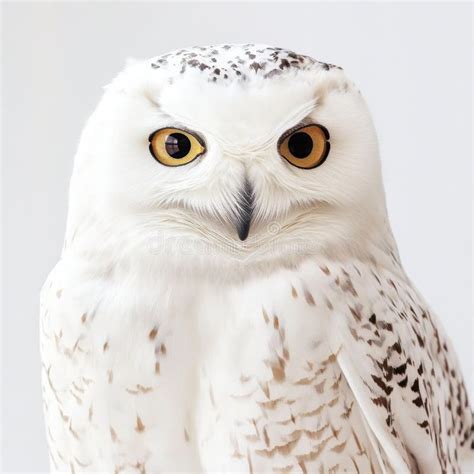 Majestic Snowy Owl With Wide Mesmerizing Eyes Perched Elegantly