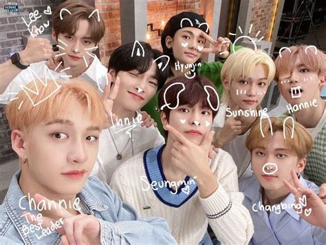 The Group Of Young Men Are Posing For A Photo With Their Faces Drawn On