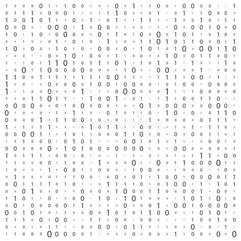 Background With Digits On Screen Binary Code Zero One Matrix White