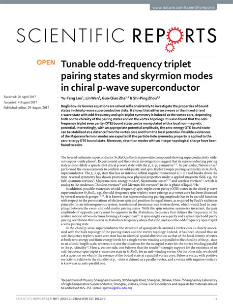 Pdf Tunable Odd Frequency Triplet Pairing States And Skyrmion Modes