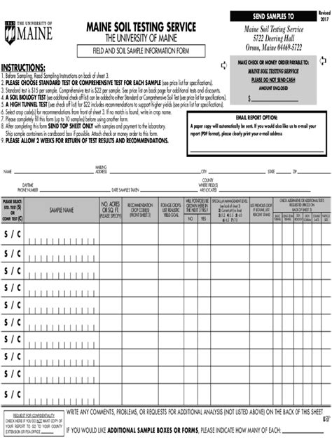 Fillable Online 512910 Soil Test Form Revqxp65887 Soil Test Form Fax