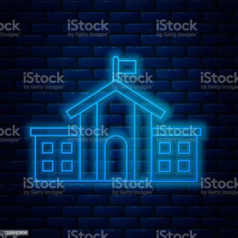 벽돌 벽 배경에 고립 된 빛나는 네온 라인 미국 국회 의사당 의회 아이콘 워싱턴 Dc 미국 벡터 Congress에 대한 스톡 벡터 아트 및 기타 이미지 Istock