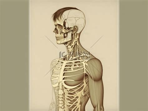 人体骨骼解剖插图插画图片 千库网