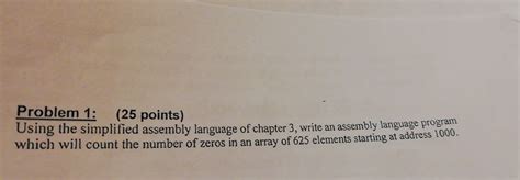 Solved Problem Points Using The Simplified Assembly Chegg