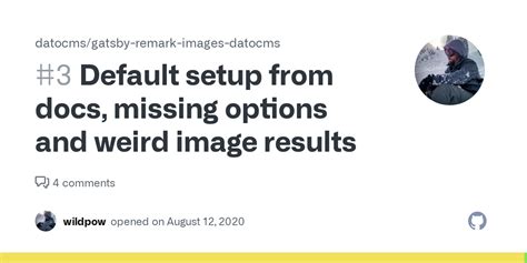 default setup from docs missing options and weird image results · issue 3 · datocms gatsby