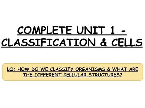 Igcse Edexcel Biology Complete Classification And Cells Teaching Resources