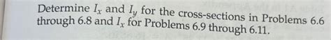 Solved 6 8Determine Ix And Iy For The Cross Sections In Chegg Com