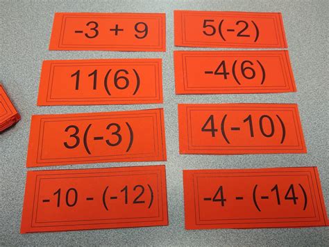 Integer Operations Flash Cards Math Love