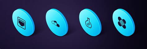 등각 투영 교차 붕대 석고 Dna 연구 검색 약 알약 또는 정제 및 네트워크 포트 케이블 소켓 아이콘을 설정합니다 벡터 0명에 대한 스톡 벡터 아트 및 기타 이미지 Istock