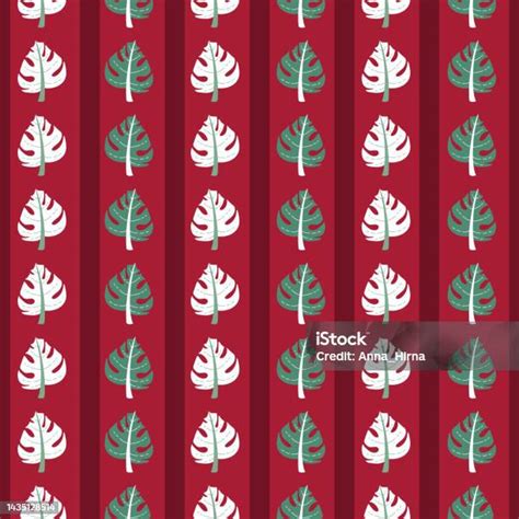 괴물 잎과 원활한 꽃 패턴 섬유 벽지 커버 표면을 인쇄하십시오 패션 직물을 위해 복고풍 양식화 0명에 대한 스톡 벡터 아트 및