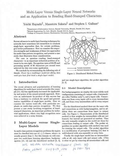 pdf multi layer versus single layer neural networks and an