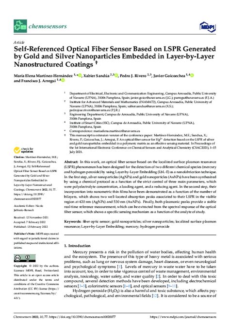 Pdf Self Referenced Optical Fiber Sensor Based On Lspr Generated By Gold And Silver