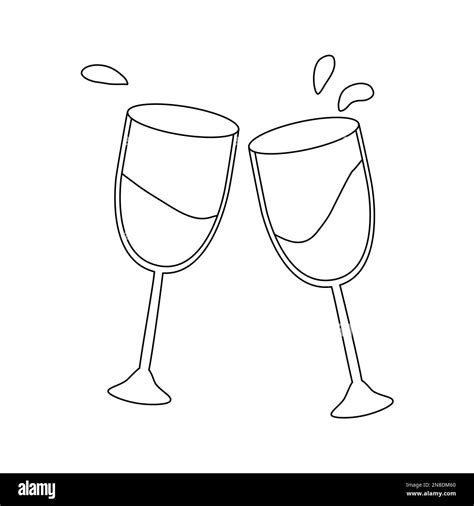 Cheers Wine Glasses Drawing