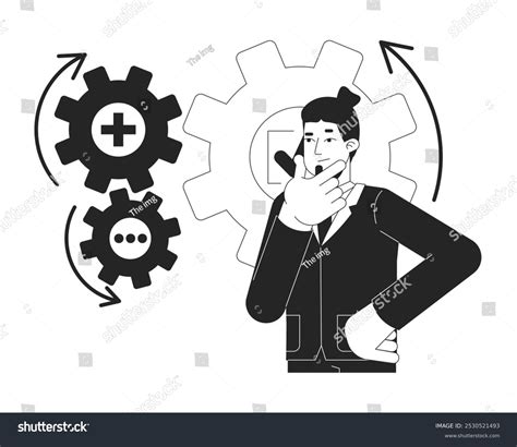 Brainstorming Problem Solving Black White 2d Stock Vector Royalty Free 2530521493 Shutterstock