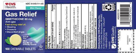 Cvs Simethicone Gas Relief 100 Chewable Tablets