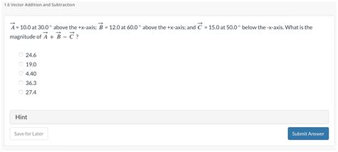 Solved Show Me The Steps To Solve 1 6 ﻿vector Addition And