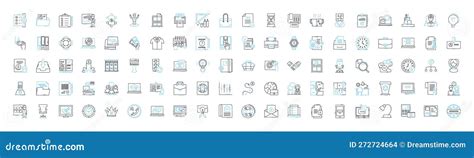 Corporate Structure Line Icons Collection Hierarchy Chain Management