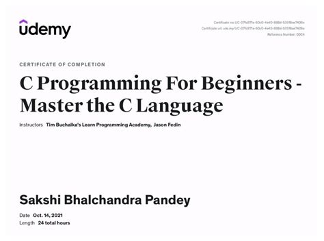 sakshi pandey on linkedin had earned certificate of completion in c programming for beginners…
