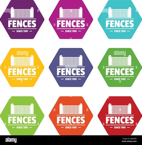 Fence Architecture Icons Set 9 Vector Stock Vector Image And Art Alamy