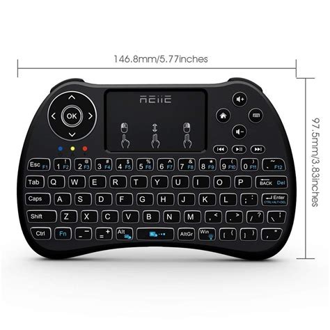Reiie Backlit Version H9 Mini Keyboard Backlit Wireless Mini Handheld Remote