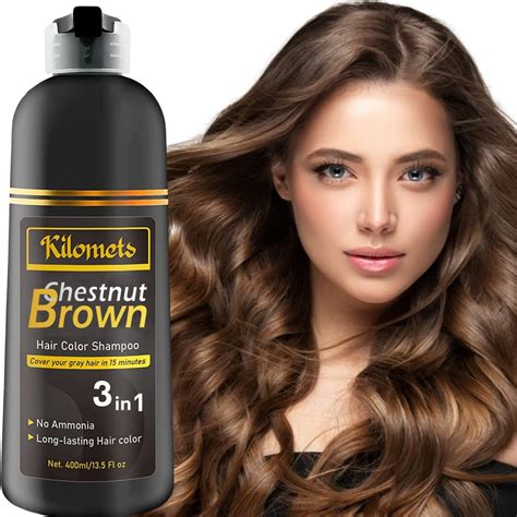 KILOMETS CHESTNUT BROWN Hair Dye Shampoo 3 IN 1 Hair Color Shampoo