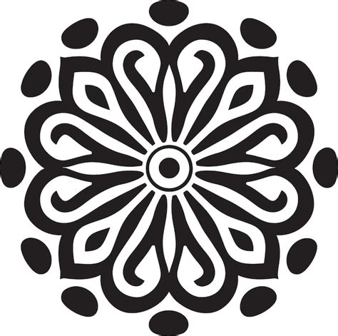 Zenith Of Zen Vector Mandala Logo Depicting Elegant Black Pattern