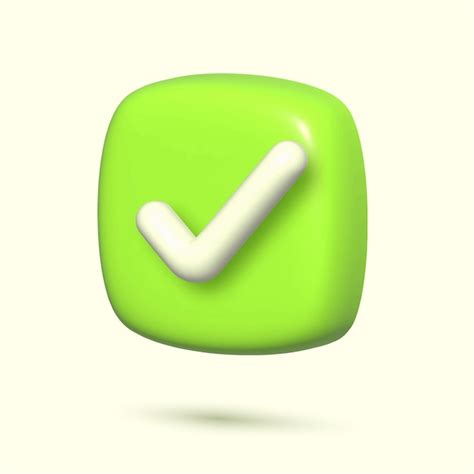 Premium Vector 3d Realistic Check Mark Button Vector