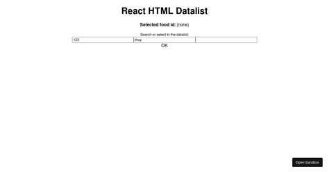 React Html Datalist Examples CodeSandbox