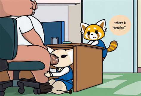 Rule 34 Aggressive Retsuko Aggretsuko Ai Generated Black Eyes Blowjob Boss And Employee Chair