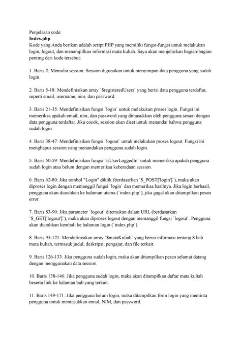 Penjelasan Code Penjelasan Code Index Kode Yang Anda Berikan Adalah