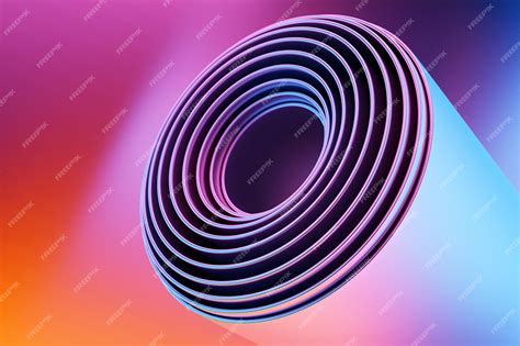 Premium Photo 3d Render Geometric Background Abstract Colorful Glowing Pink Cylinders Mockup