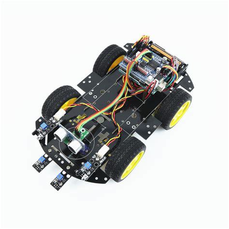 Arduino Uno Smart Car R3 Four Wheel Drive Tracking And Obstacle Avoidance Car Programming