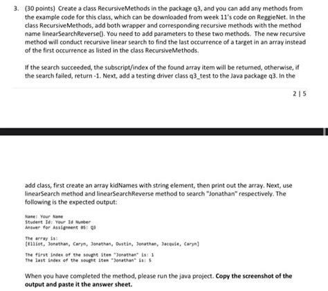 Solved 3 30 Points Create A Class Recursivemethods In