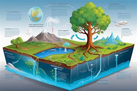 Oxygen Cycle Diagram For Science Education Premium Ai Generated Image