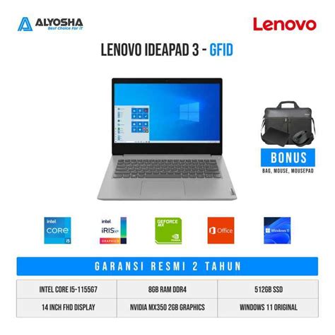 Jual Lenovo Ideapad Gfid Core I G Gb Gb Fhd Mx Gb Win Ohs Di