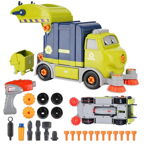 Take Apart Toy Garbage Truck Toys 29 Pieces Disassembly Set With Electric Drill Christmas Day